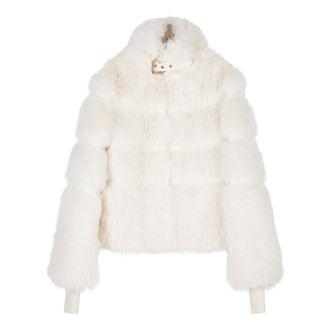 Patrizia Pepe Giubbotto Fluffy Corto - Femme - Vestes - Beige - Taille: 42 FR