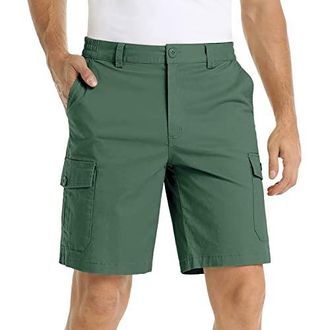 Generic Lot de shorts chino pour homme - Taille &eacute;lastique - Pantalon cargo de couleur unie - Coupe droite - Pour l&eacute;t&eacute;, le golf, le travail, les vacances - Sho