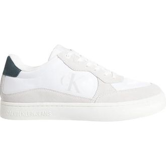 Calvin Klein Baskets Cupsole Homme Classic Iconic Nylon Chaussures, Multicolore (Bright White/Green Palm), 41