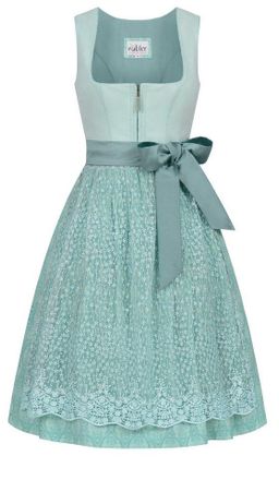 N&uuml;bler Trachtenkleid Midi Dirndl Gundi in Aqua von N&uuml;bler