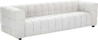 Pascal Morabito Vente-Unique - Canap&eacute; 4 Places en Tissu Bouclette Blanc Ivoire LERICI