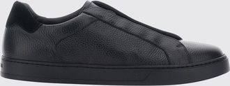 Doucal's Slip-on-Sneaker von aus genarbtem Kalbsleder mit elastischen Schn&uuml;rsenkeln