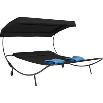 ebuy24 S&eacute;jour solaire Bindox h. 137 x l. 180 x p. 200 cm Noir