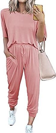 Zeagoo Ensemble de pulls dété 2 pièces pour femme - Tendance - Tricot - Crochet - Haut - Taille haute - Pantalon - Tenue au crochet - Avec poches - Léger - C