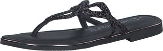 Marco Tozzi Damen Pantoletten Zehentrenner Glitzer, Schwarz (Black Metallic), 40 EU
