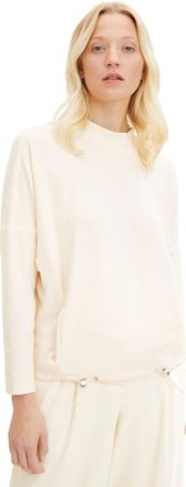 Tom Tailor Damen Sweatshirt mit Taschen 1034128, 28130 - Soft Buttercream, S