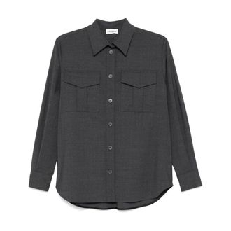 P.A.R.O.S.H. Loose Wollhemd - - Blouses & Shirts - Damen - Grau - XS