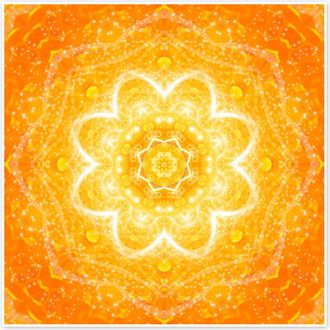 Posterlounge Mandala - Du bist gesegnet Poster von Dolphins DreamDesign 40 x 40 cm Orange Wandbilder Wanddeko