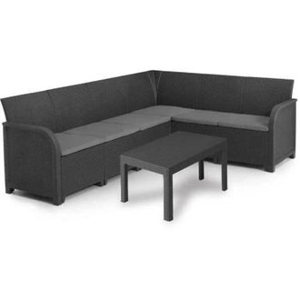 Les Tendances Allibert by Keter Moderne Gartenm&ouml;bel Set Dunkelgrau
