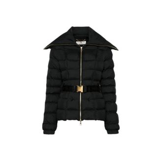 Elisabetta Franchi Kurze Daunenjacke mit breitem Kragen - - Jackets - Damen - Schwarzk - L