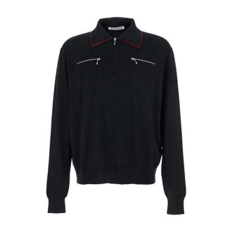 Jil Sander Klassischer Pullover mit Kragen und Rei&szlig;verschluss - - Knitwear - Herren - Schwarzk - M