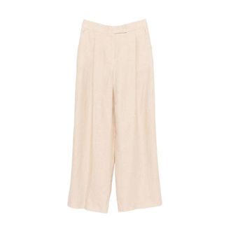 Eleventy Femme, Pantalons, Beige, Taille: 38 FR Cropped Pantalons