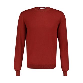 Boglioli Maroon Crew Neck Baumwoll Sweatshirt - - Sweatshirts & Hoodies - Herren - Braun - 2XL