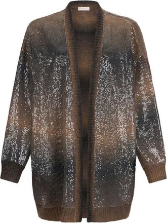 Liu Jo Femme, Pulls, Multicolore, Taille: 36 FR Longline Cardigan with Sequins