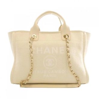 Chanel Pre-owned Deauville Mixed Fiber Tote Bag - - Pre-owned - Damen - Beige - ONE SIZE