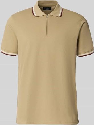 Mc Neal Slim Fit Poloshirt mit Kontraststreifen und Rei&szlig;verschluss