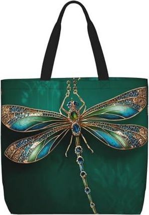 Generic Libellules Joyau Sac A Main Femme D&eacute;contract&eacute; Tote Bag R&eacute;utilisable Sac Cabas Pour Travail Voyage Gym