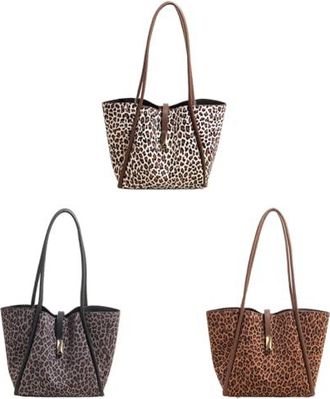 Generic Kexpery Sac de Voyage Femme PU L&eacute;opard Grand Mod&egrave;le avec Fermeture Magn&eacute;tique Sac &agrave; Main pour D&eacute;placements et Shopping