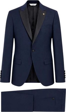 Manuel Ritz Homme, Costumes, Bleu, Taille: XL Single Breasted Suit