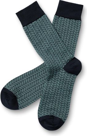 CHARLES TYRWHITT Chevron Socken - Petrolgr&uuml;n