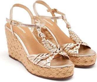 Gioseppo Castine Sandalen mit Keilabsatz, für Damen, Platin, Größe 40, Platinfarben, 40 EU