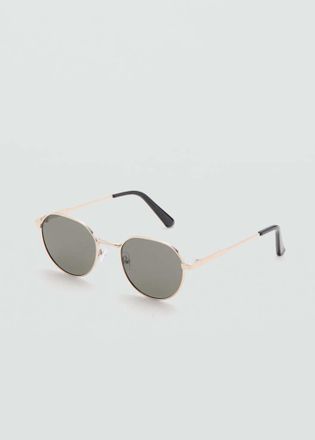 Mango Lunettes de soleil m&eacute;talliques rondes or - Homme - Taille unique - MANGO MAN