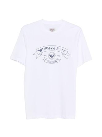 Emporio Armani Logo-Print Cotton T-Shirt - White