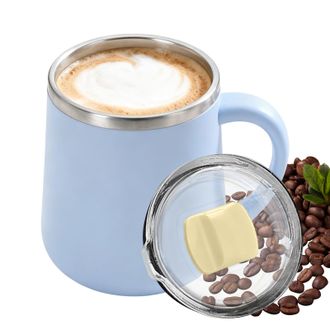 Generico Thermobecher f&uuml;r Kaffee, wiederverwendbar, doppelwandig, 450 ml, f&uuml;r hei&szlig;e und kalte Getr&auml;nke, Milch, Zuhause, B&uuml;ro, Schule, Wohnheim, Camping, Sport