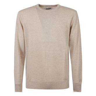 MC2 Saint Barth Gerippter Strickpullover mit Rundhalsausschnitt - - Knitwear - Herren - Beige - L
