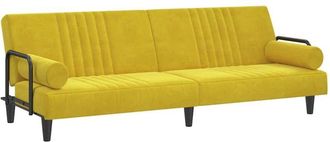 vidaXL Schlafsofa mit Armlehnen Gelb Samt vidaXL