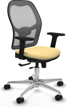 Piqueras y Crespo Jorquera Drehstuhl mit 2D-Armen, h&ouml;henverstellbare Lendenwirbelst&uuml;tze, ausgestattet mit Syncro/Traslack und injiziertem Schaumstoff, Grau/Cremefarben