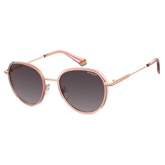 Polaroid Sonnenbrille aus Metall in Ros&eacute;gold