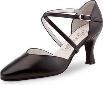 Werner Kern Chaussures de danse Patty 6,5 pour femme - En cuir noir - Normal - Talon &eacute;vas&eacute; de 6,5 cm - Fabriqu&eacute; en Italie, Noir, 39 EU