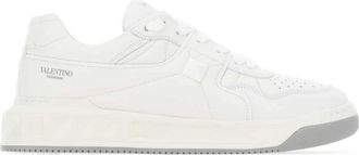 Valentino Garavani Homme, Chaussures, Blanc, Taille: 45 EU One Stud Low-Top Baskets