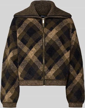 Only Regular Fit Strickjacke mit Allover-Muster Modell MAROON