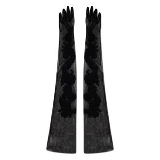 Alberta Ferretti Lange Stoffhandschuhe - - Accessories - Damen - Schwarzk - 6 1/2 IN