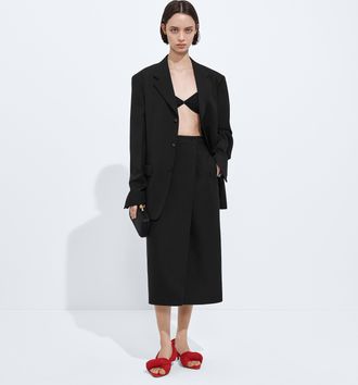 Bottega Veneta Jupe en gabardine de coton - Noir - Femme - 32