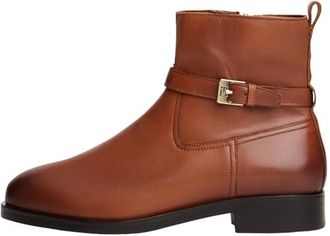 Tommy Hilfiger Bottines Femme Buckle Riding Cuir, Marron (Legacy Brown), 40