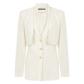 Alberta Ferretti Einknopf-Sakko mit Umhang - - Jackets - Damen - Wei&szlig; - L