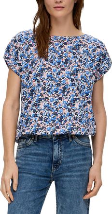 s.Oliver Damen 2142137 T-Shirt, 59A4 blau|Mehrfarbig, 38