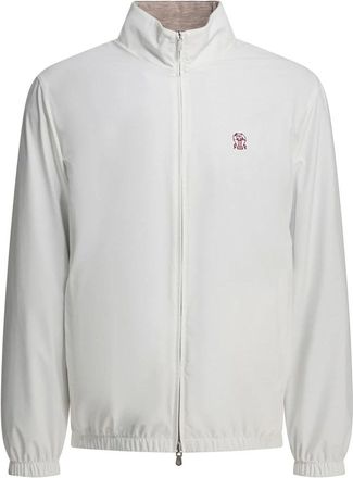 Brunello Cucinelli Homme, Vestes, Blanc, Taille: XL Veste Bomber en Daim