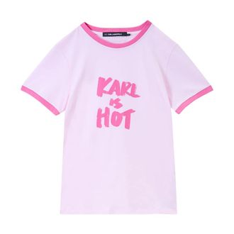 Karl Lagerfeld Femme, Tops, Rose, Taille: 42 FR Karl Is Hot T-Shirt