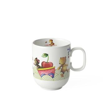 Villeroy & Boch Hungry as a Bear Mug pour enfants avec anse, 250 ml, Porcelaine Premium, Blanc/Multicolore
