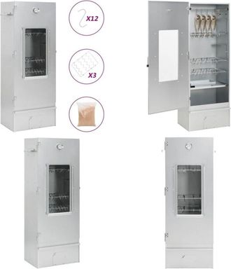 vidaXL Vidaxl - Fumoir pour four à barbecue avec copeaux de bois 44,5x29x110 cm - fumoir à four - fumoirs à four - Home & Living - Argent