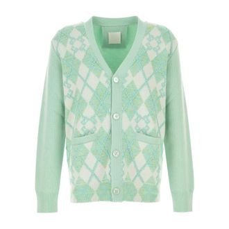Givenchy V-Ausschnitt Cardigan mit integrierten Taschen - - Knitwear - Damen - Gr&uuml;n - L
