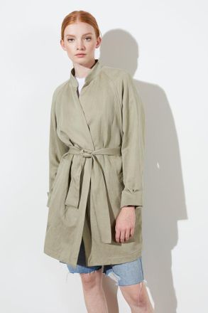 LangerChen Damen vegan Wickeljacke Stenen Hay Beige