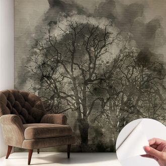 Tulup Carta Da Parati Adesiva - Fotomurale - Facile Da Applicare - Per La Soggiorno - Camera Da Letto - Alberi Misteriosi 250x250 Cm