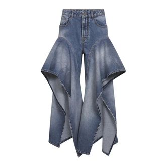 Alaia Femme, Jeans, Bleu, Taille: 38 FR Ruffle Faded Jeans