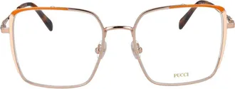 Emilio Pucci PU-1066379 Metal Square-Frame Eyeglasses - Rose gold
