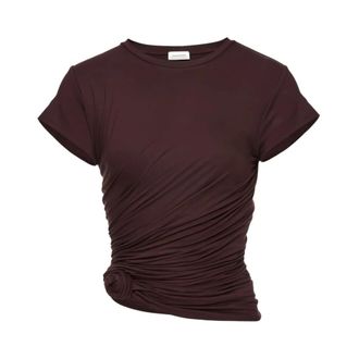 Magda Butrym Femme, Tops, Brun, Taille: 36 FR T-shirt drap&eacute; &agrave; lat&eacute;ral